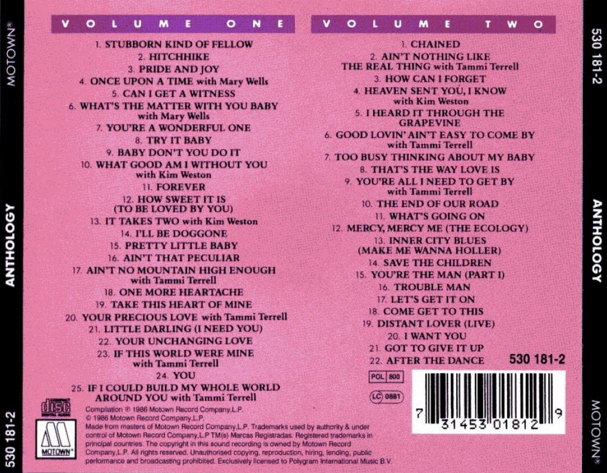 Marvin Gaye Anthology : Back | CD Covers | Cover Century | Over 1.000. ...